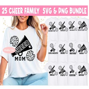 Cheer Family Svg Bundle, Cheer Family Png, Cheerleading Mom Svg, Cheer ...