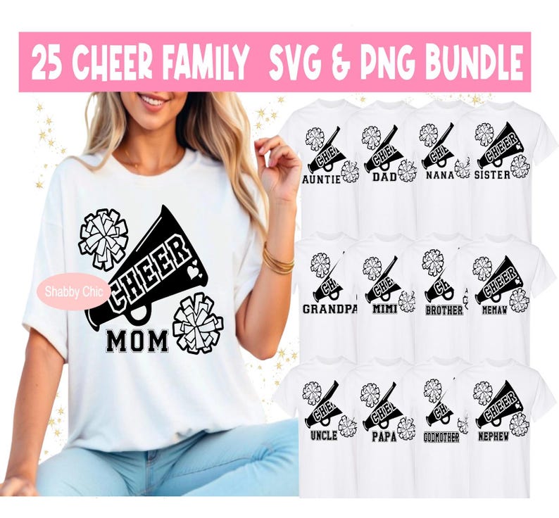 Cheer Family Svg Bundle, Cheer Family Png, Cheerleading Mom Svg, Cheer ...