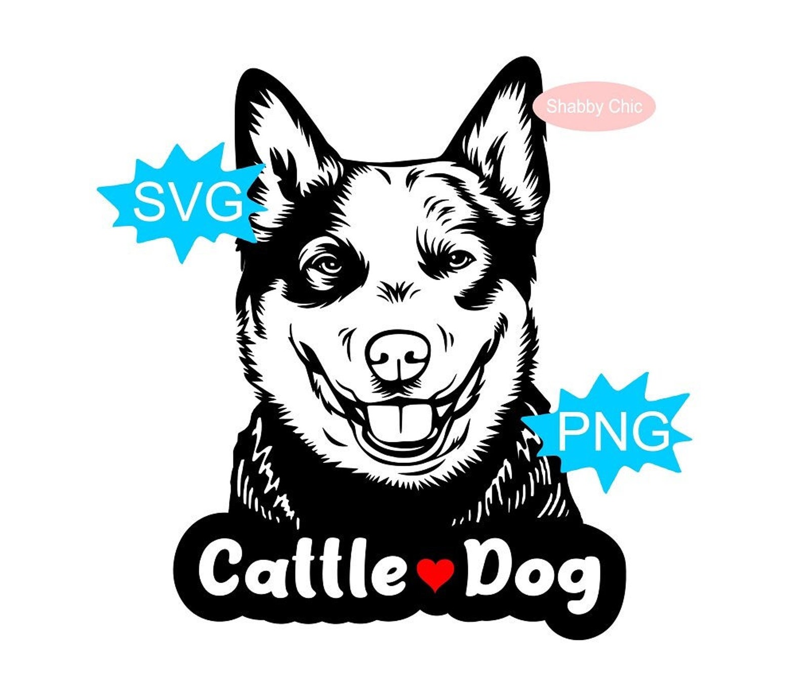 Cattle Dog Svg Blue Heeler Svg Australian Blue Heeler Svg - Etsy