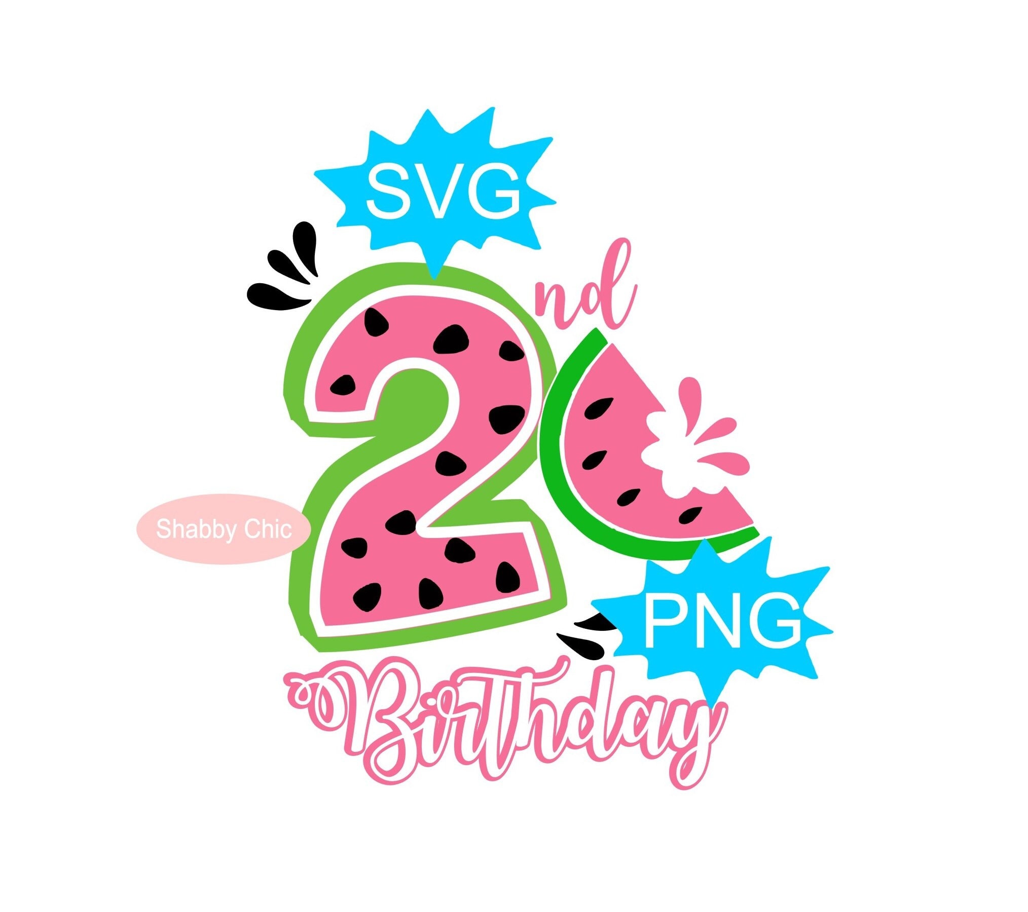 Watermelon Birthday Svg 2nd Birthday Svg 2nd Birthday Png - Etsy