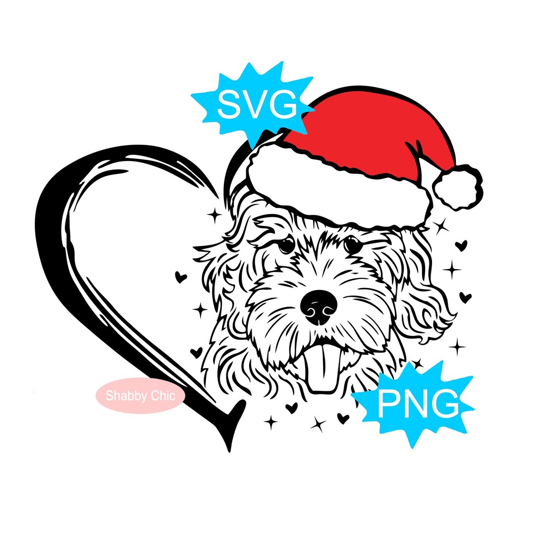 Santa Golden Doodle Svg, Golden Doodle Svg, Goldendoodle Svg, Golden ...