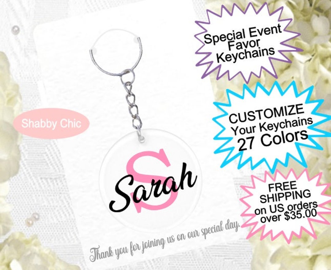 Keychain Favors, Wedding Favor Keychain, Personalized Wedding Favor ...