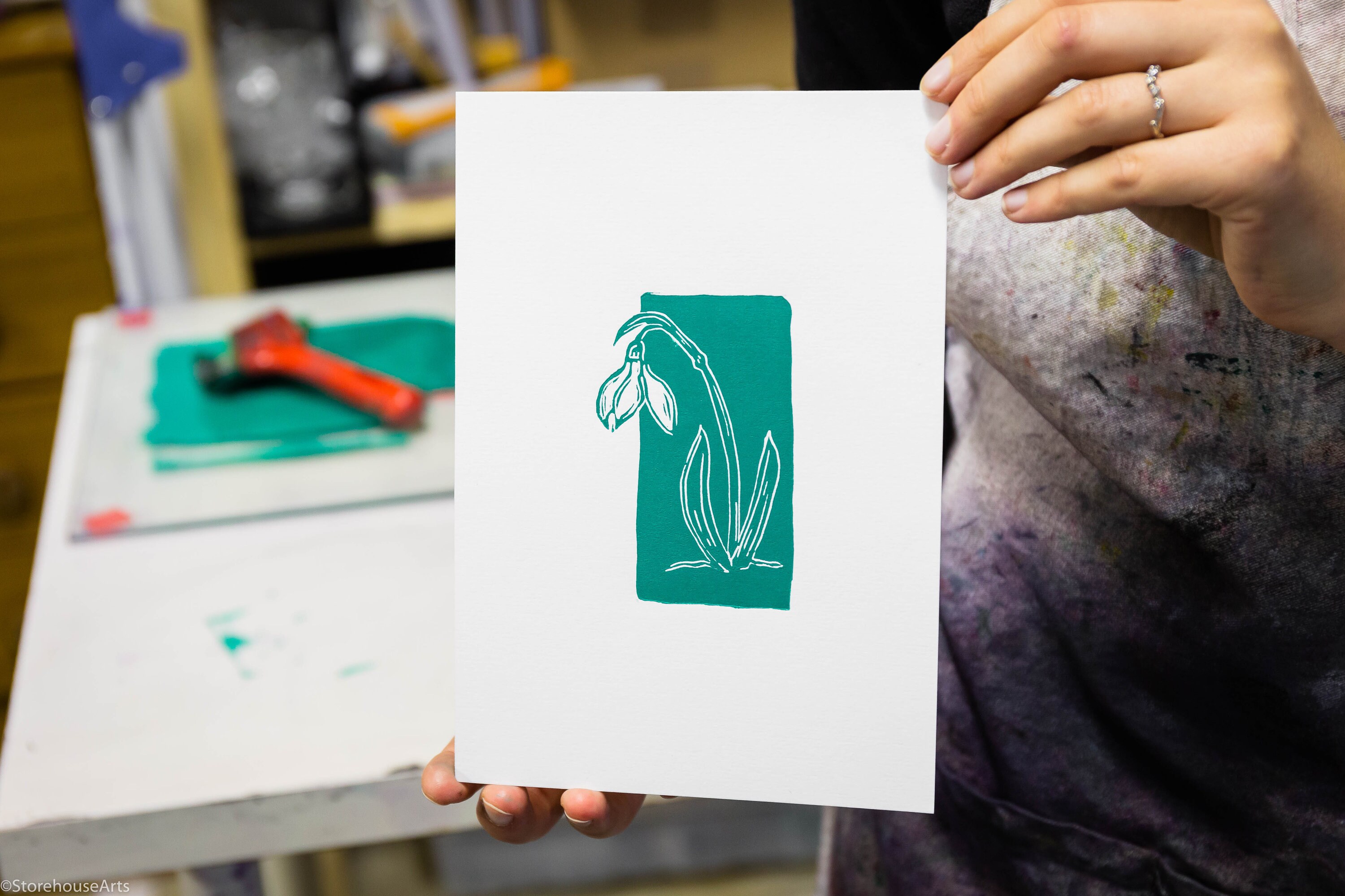 Snowdrop - Linocut Print — Storehouse Arts
