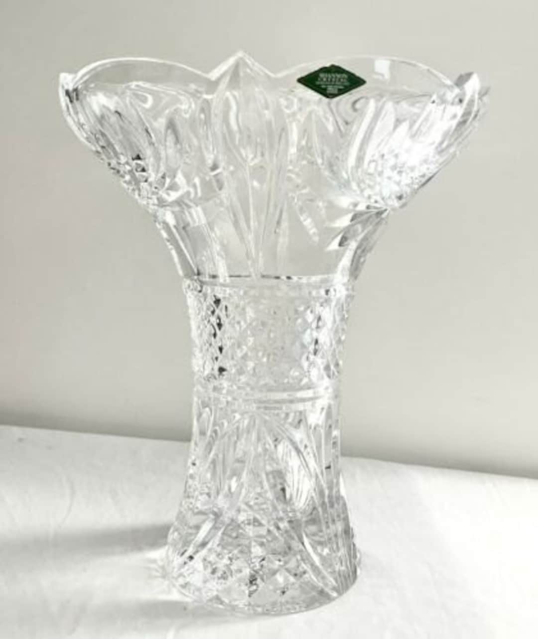 SHANNON CRYSTAL Ireland Trumpet Vase 24% Lead Crystal 12 Large Read ...