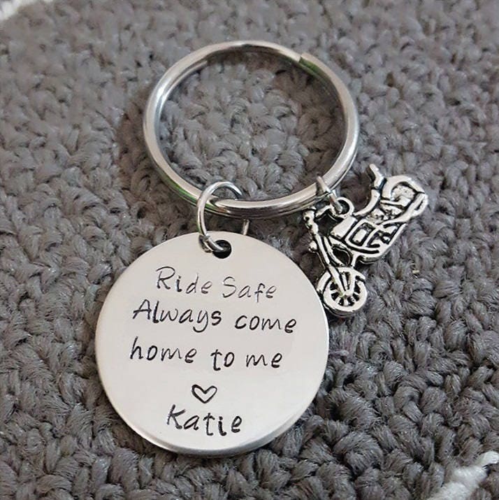 Ride Safe Key Chain With Motorcycle Charm Always Come Home to - Etsy