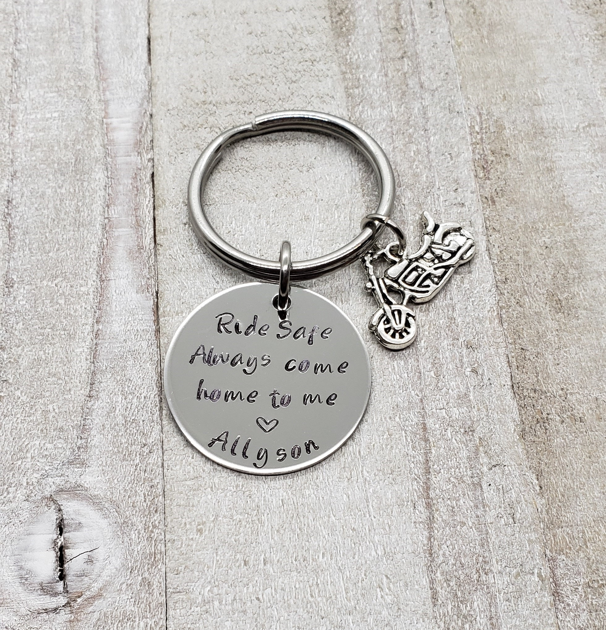 Ride Safe Key Chain With Motorcycle Charm, Always Come Home to Me Key ...