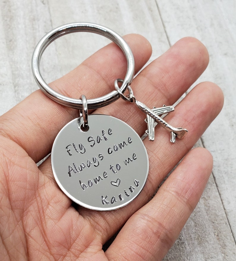 Fly Safe Key Chain W/ Airplane Always Come Home to Me Key | Etsy