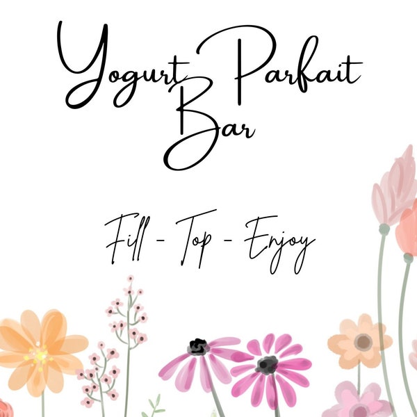 Yogurt Parfait Bar Sign - Etsy