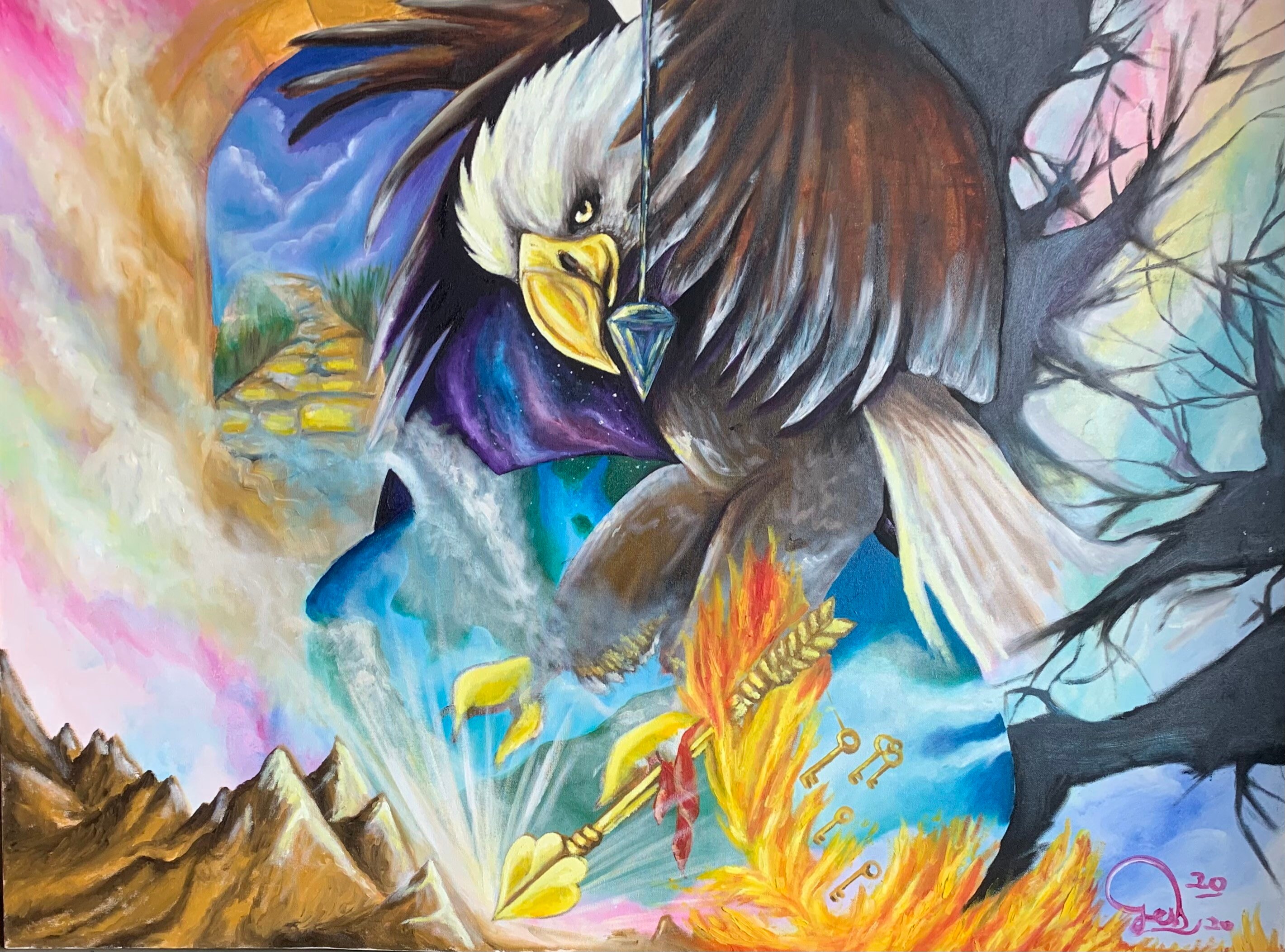 ORIGINAL PAINTING the Seer-prophet Oil Over Acrylic Painting Prophetic ...