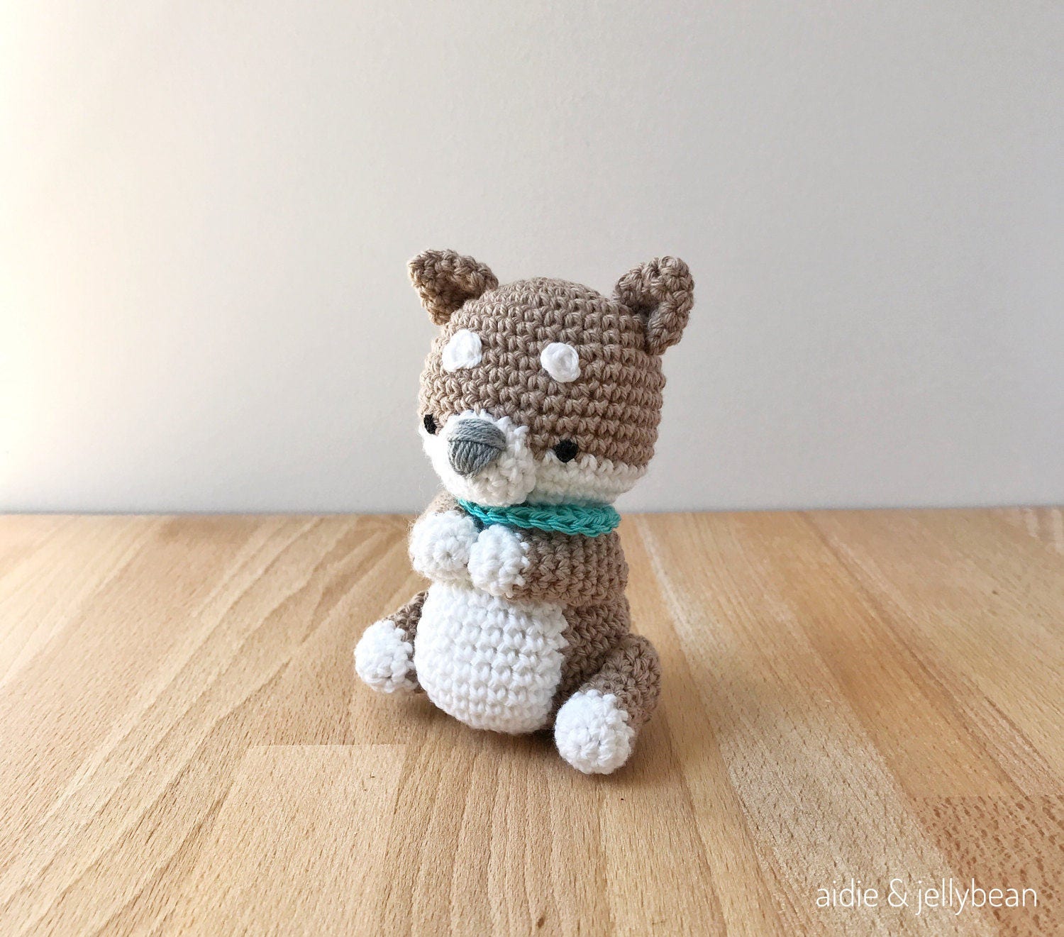 Customisable SHIBA INU PUPPY with bandana Crochet amigurumi | Etsy