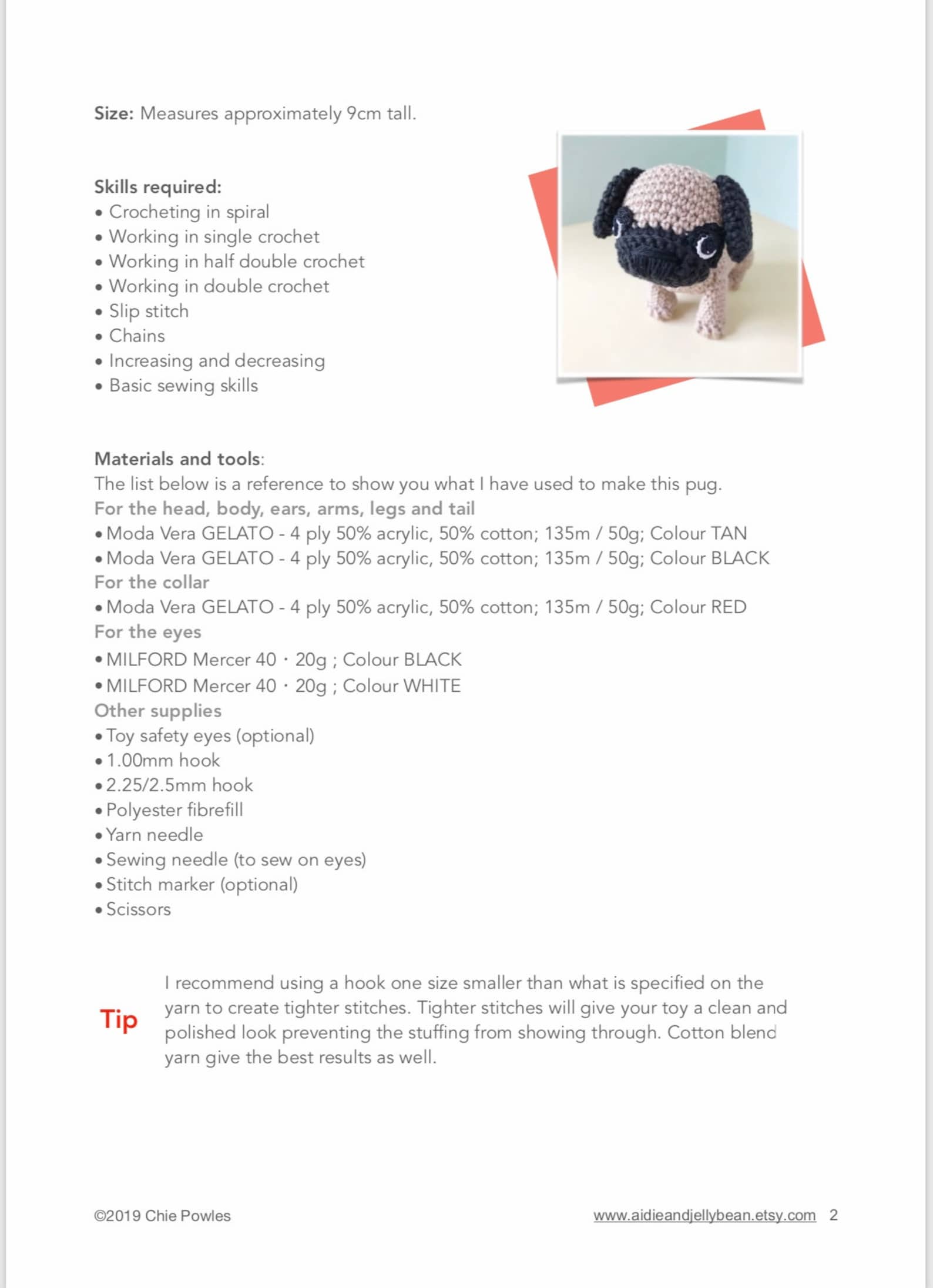 AMIGURUMI PATTERN/ Tutorial english/español Amigurumi Pug - Etsy