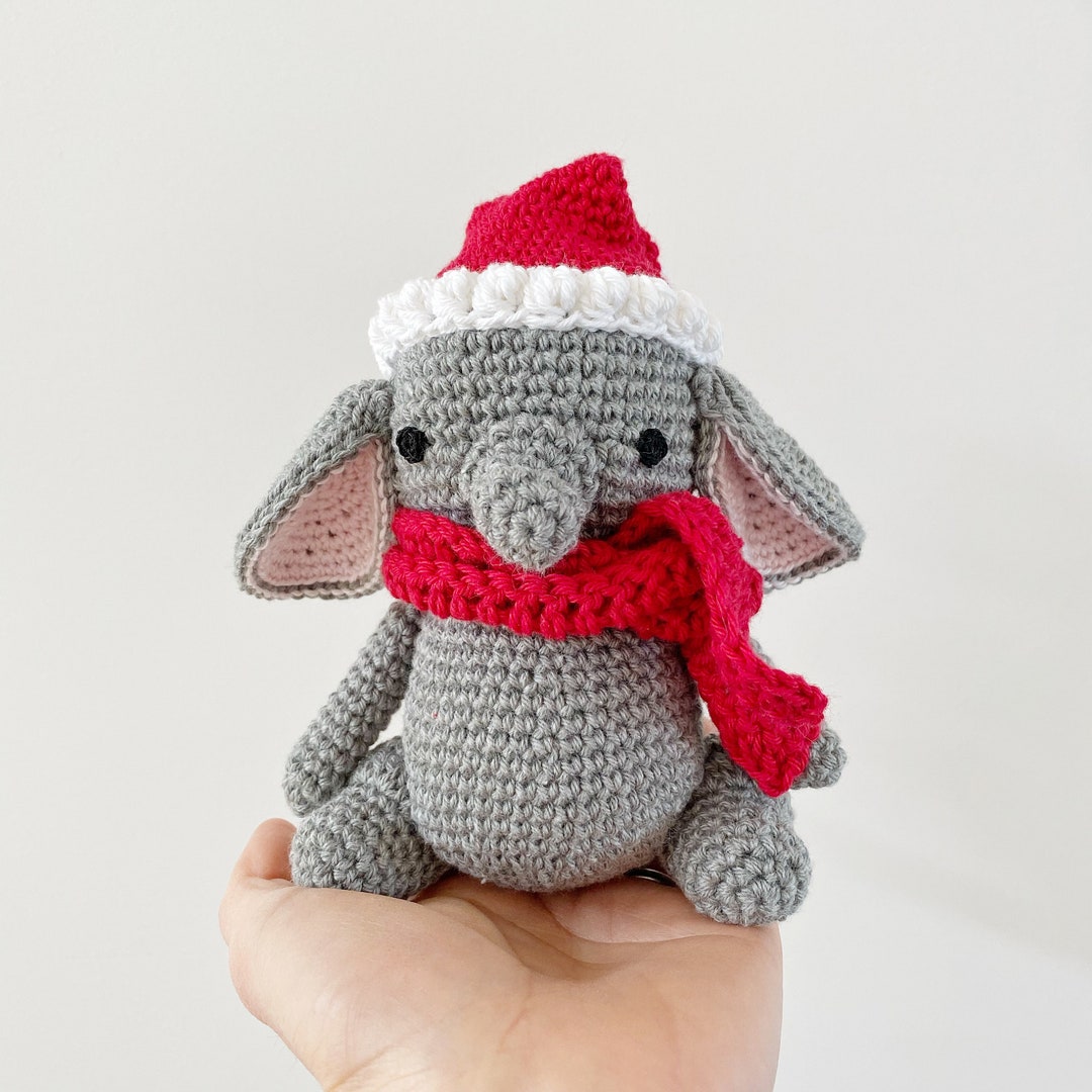 CHRISTMAS ELEPHANT Crochet, Amigurumi Elephant, Elephant Baby Gift ...