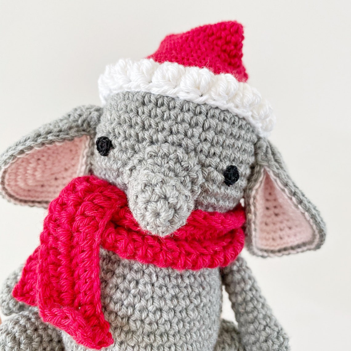 CHRISTMAS ELEPHANT Crochet, Amigurumi Elephant, Elephant Baby Gift ...