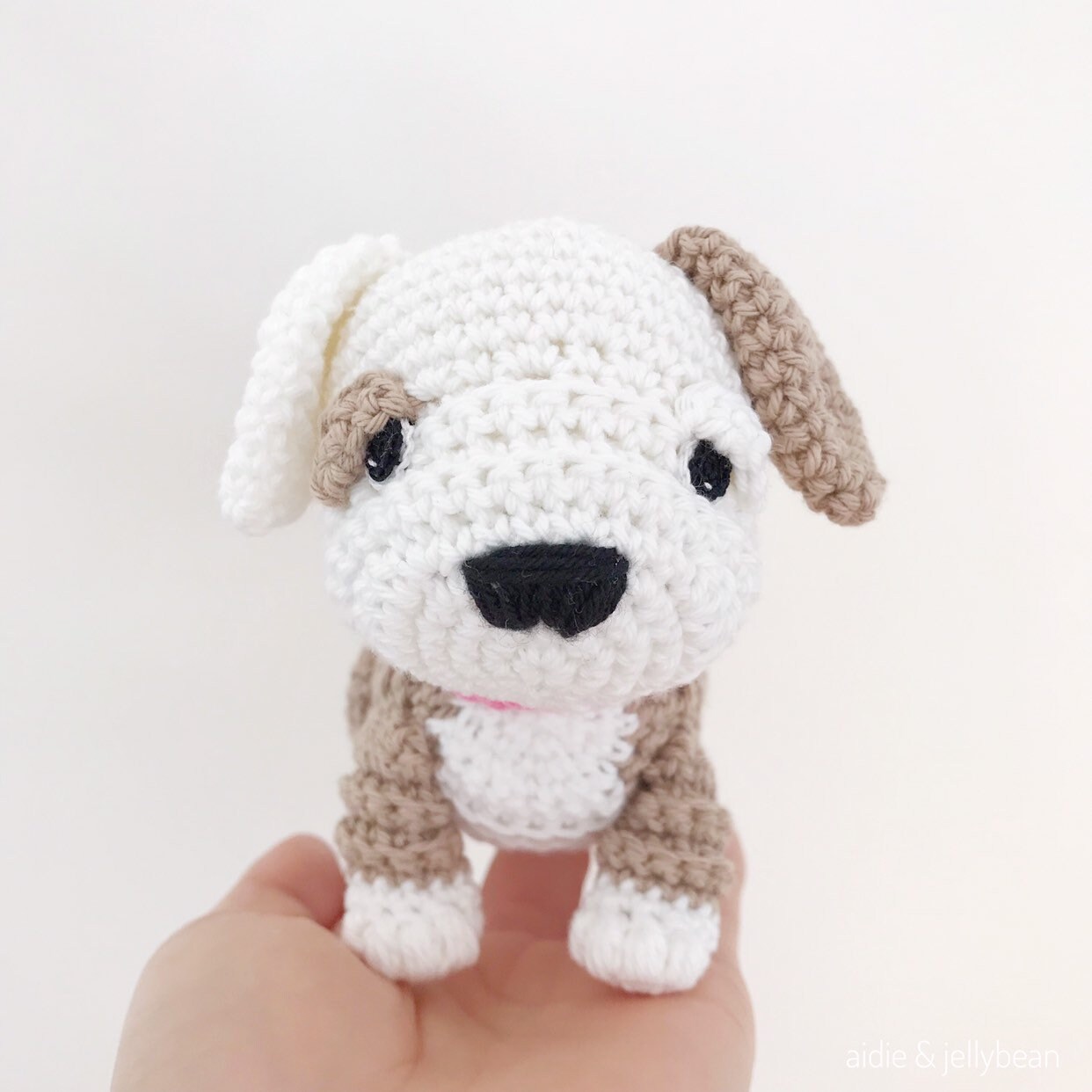 Customisable BULLDOG Crochet Amigurumi With Collar, Crochet Bulldog ...