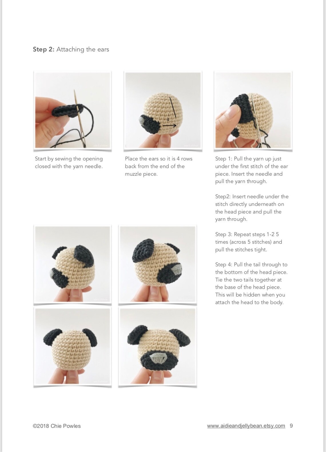 AMIGURUMI PATTERN/ Tutorial english Amigurumi Pug Dog | Etsy