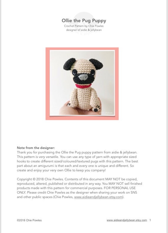 Perro Pug Amigurumi Tutorial