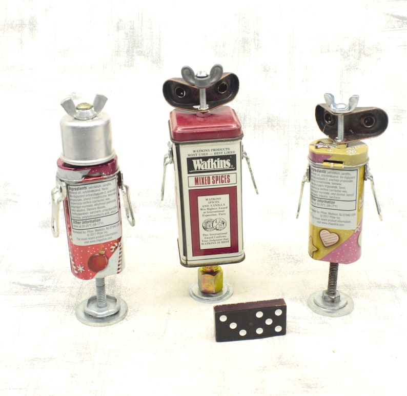 Trio of Bitty Bots Tiny Junk Robots Gift for Guys - Etsy
