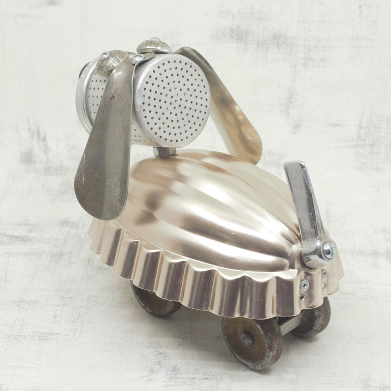 Rollette the Robot Dog: Upcycled Metal Art Pet Sculpture - Etsy