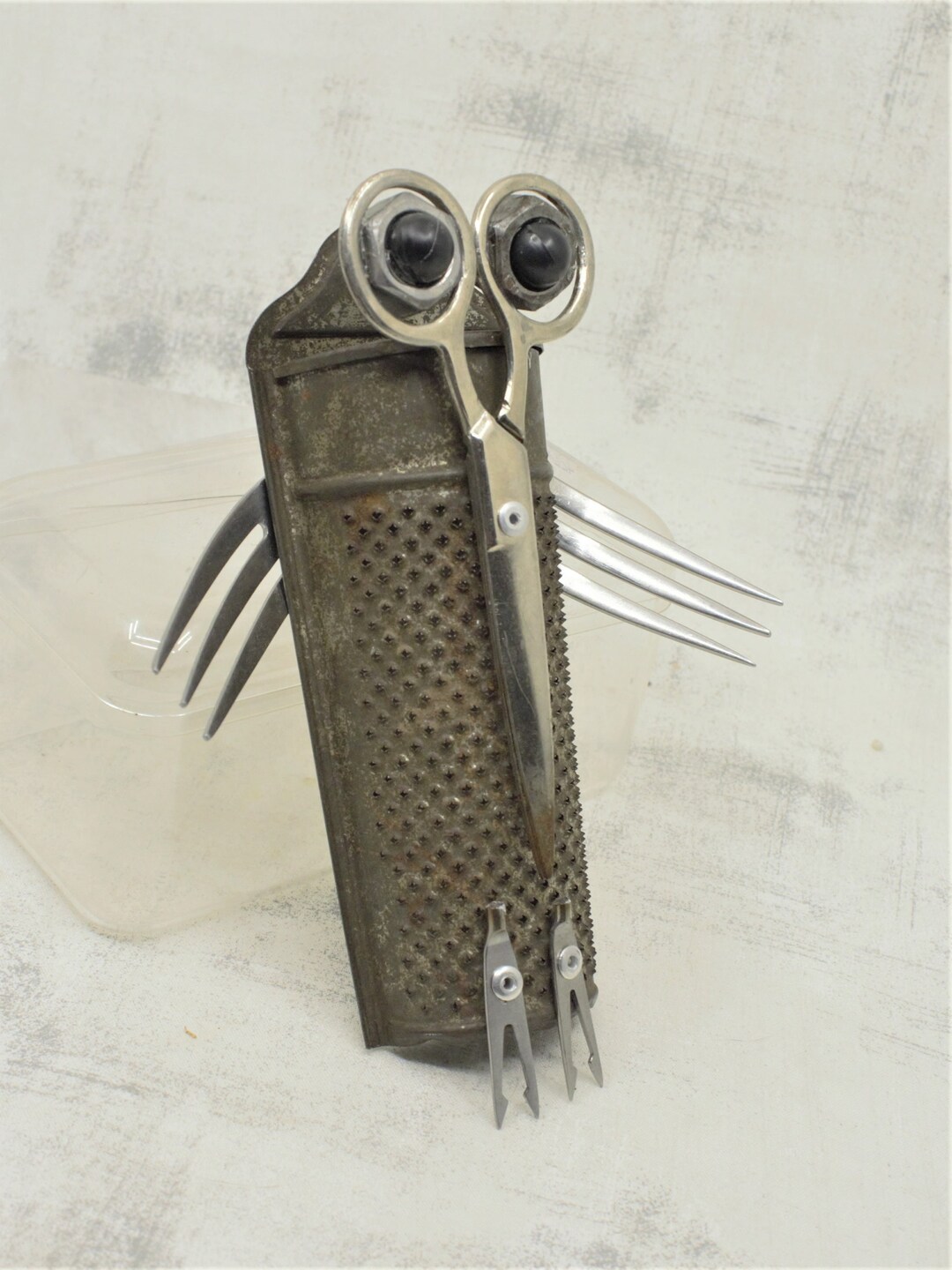 Pauline the Pygmy Owl Nutmeg Grater Junk Robot - Etsy