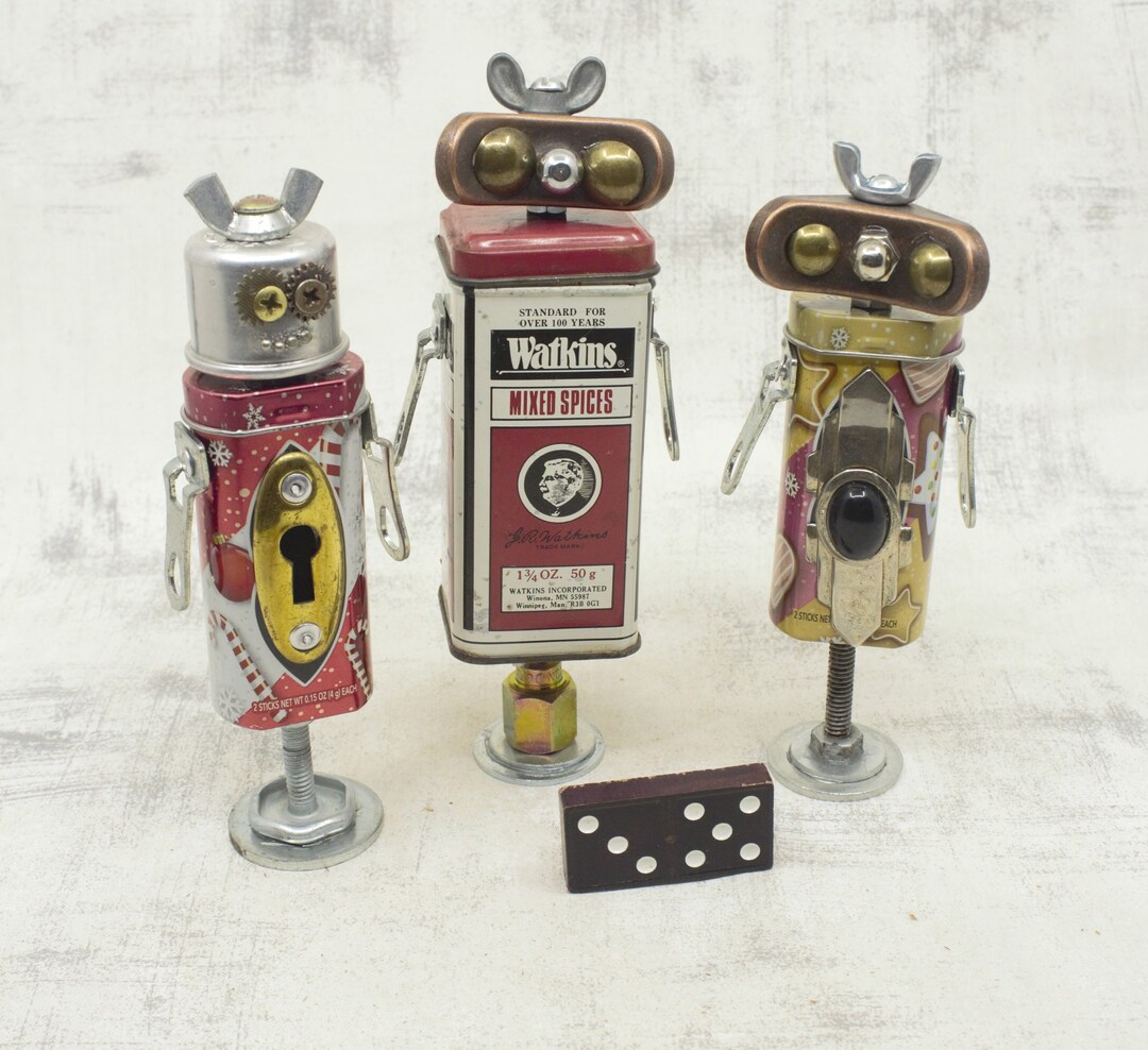 Trio of Bitty Bots Tiny Junk Robots Gift for Guys - Etsy