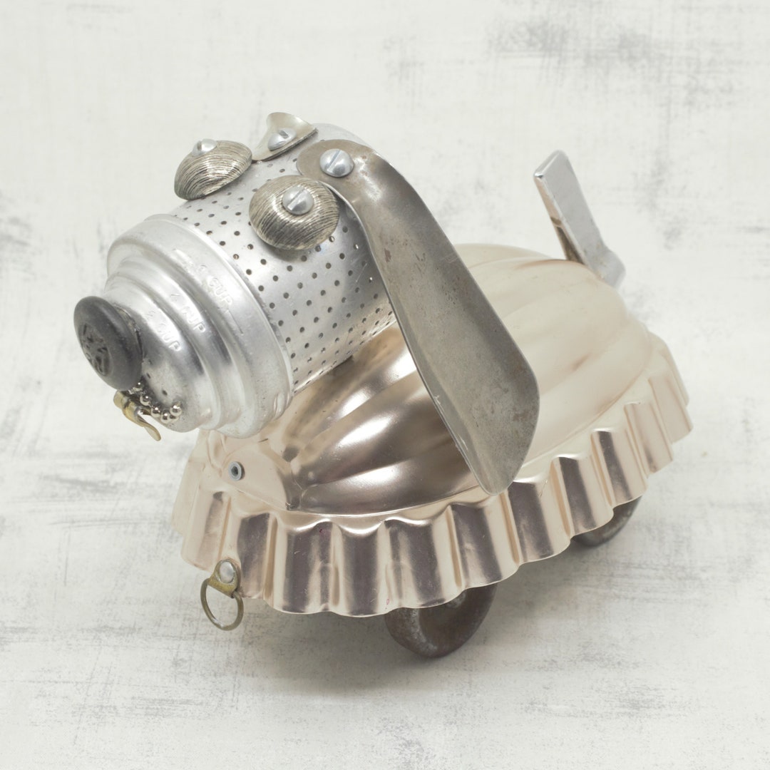 Rollette the Robot Dog: Upcycled Metal Art Pet Sculpture - Etsy