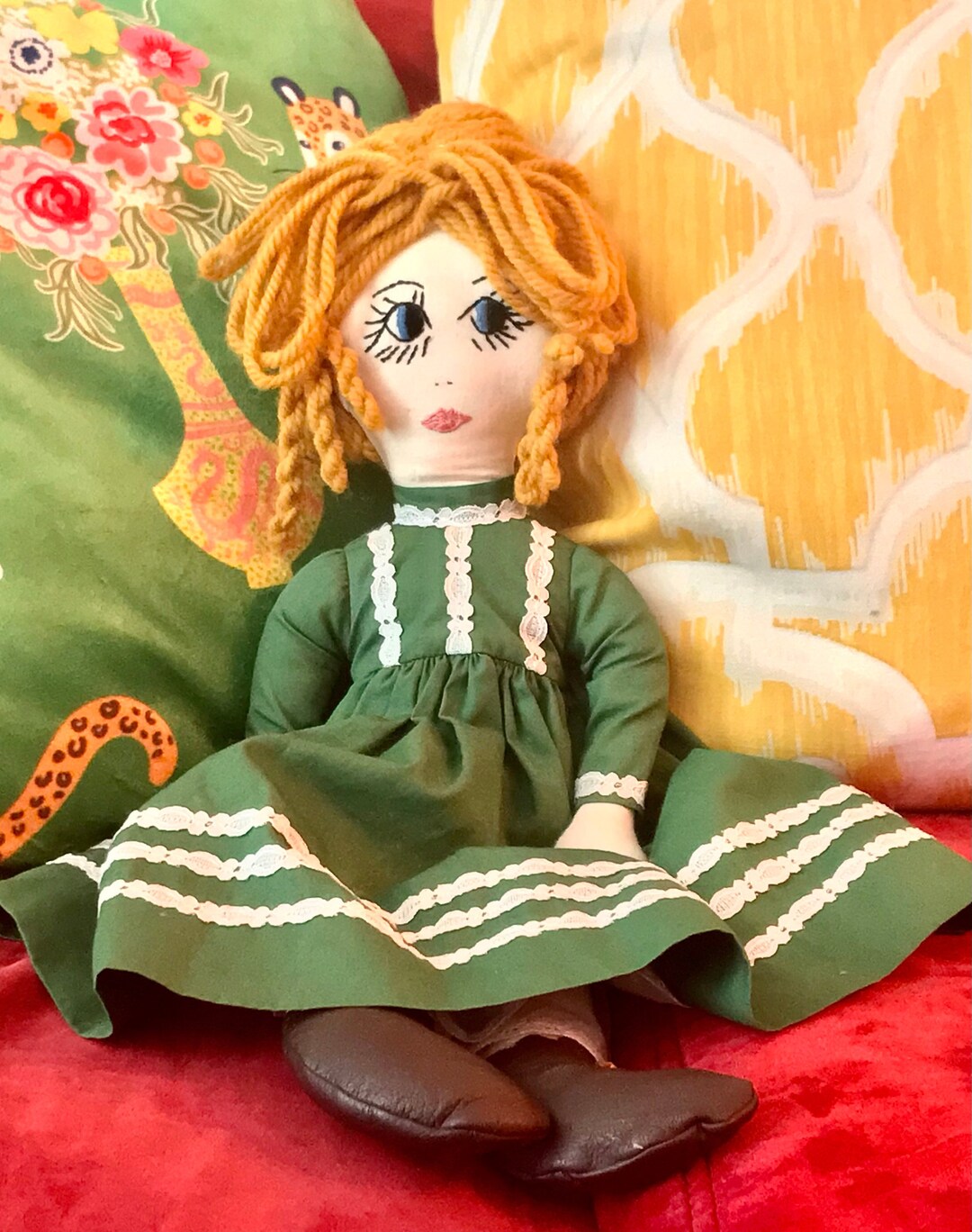 Vintage Handmade Disheveled Lady Rag Doll 22” Yellow Hair - Etsy