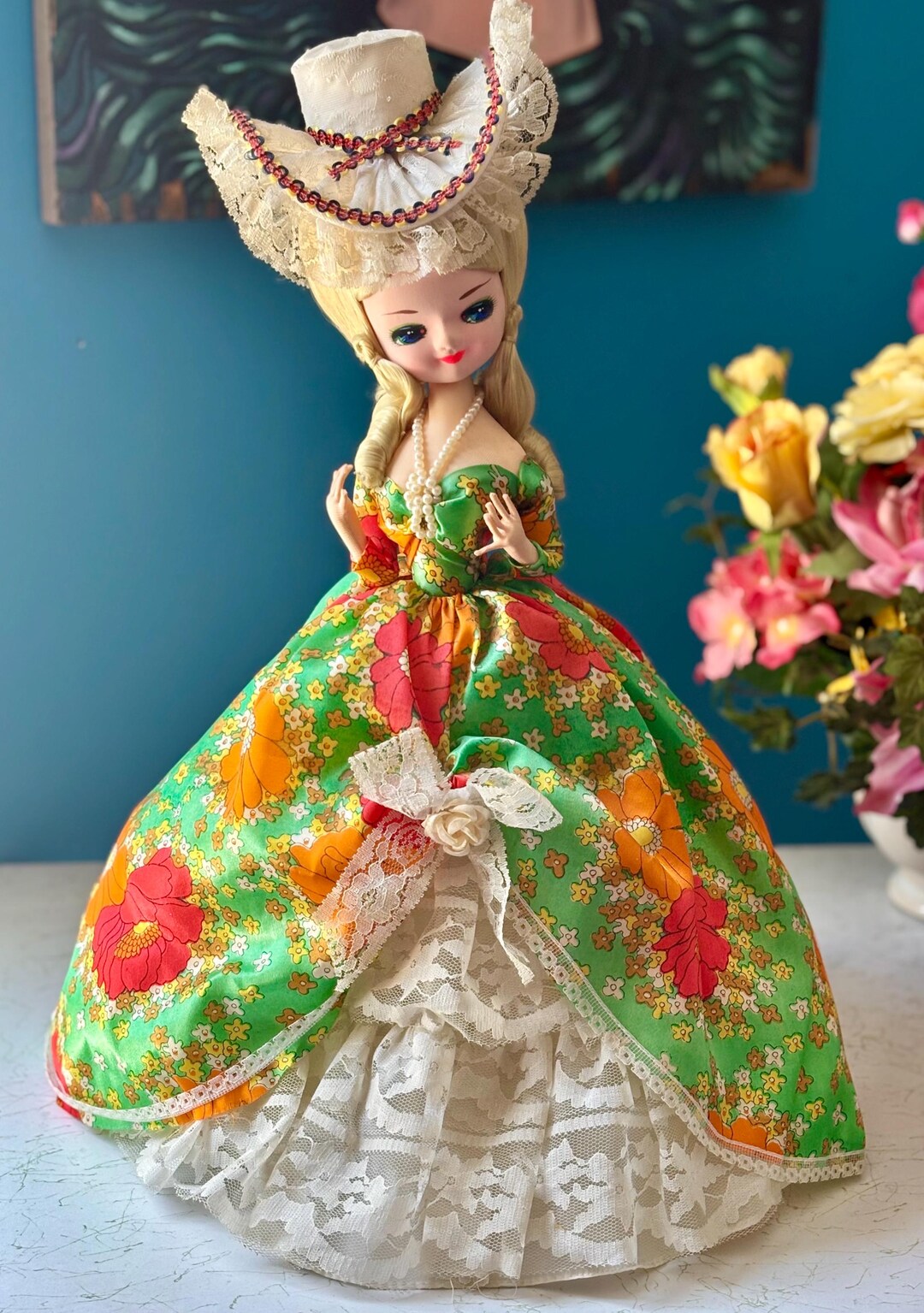 Vintage Big Eye Bradley Style Pose Doll Flower Power 70s Made in Korea ...
