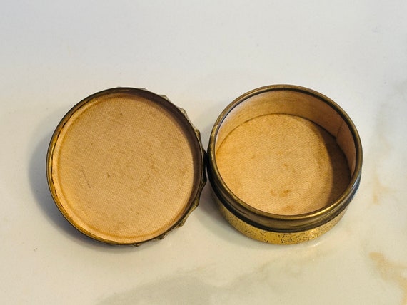 Rare Antique Brass Art Deco Round Cufflink Box German… - Gem