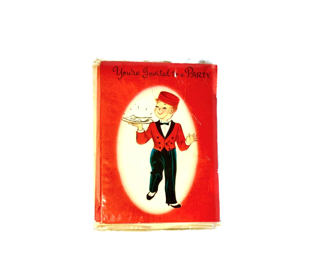 Vintage American Greetings Bell Boy Party Invitations - Set of 12 - Etsy