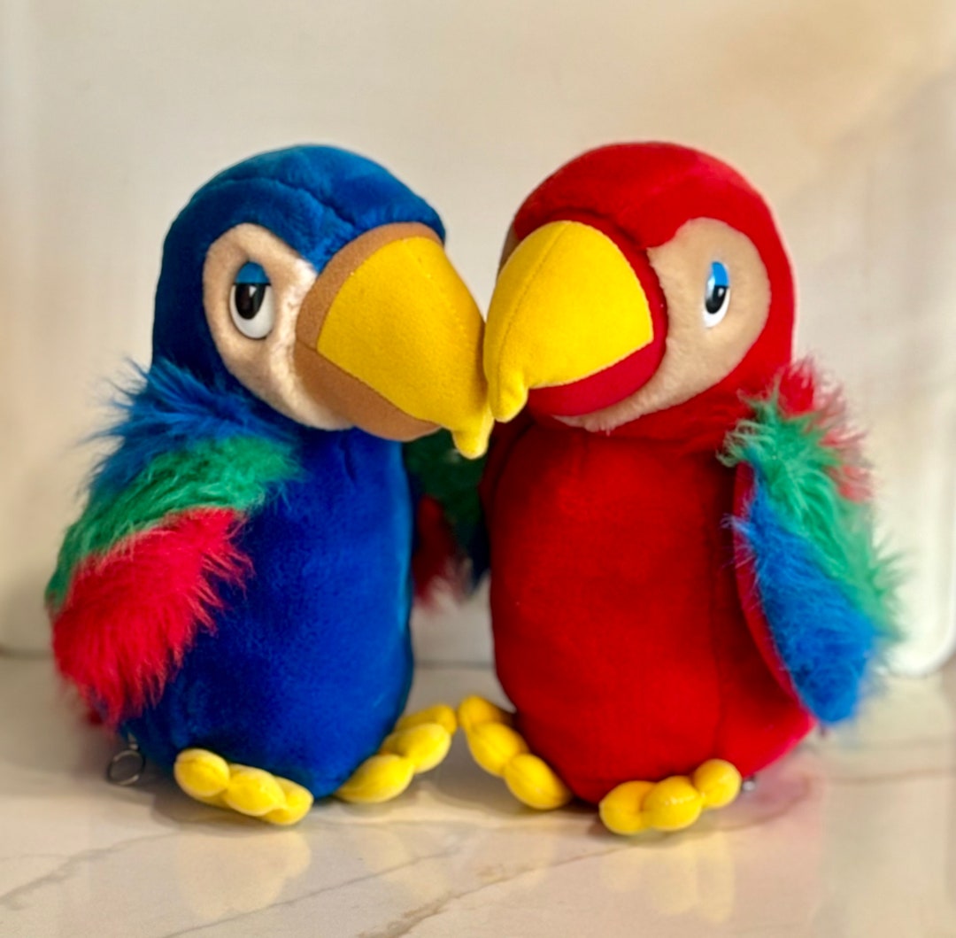 Vintage Parrot Plush Pair: Looney Doolittle Colorful Bird Dolls - Etsy