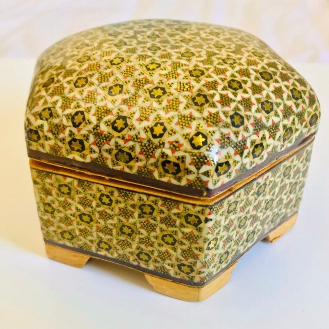 All Over Inlaid Wooden Persian Jewelry Box (plus Bonus Gift) - Etsy