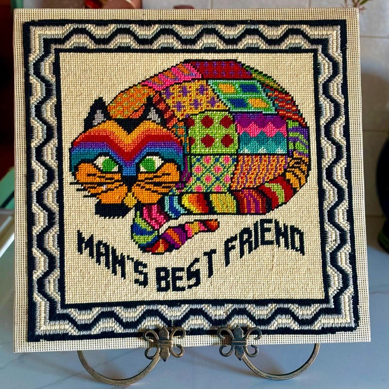 Cat Needlepoint - Etsy