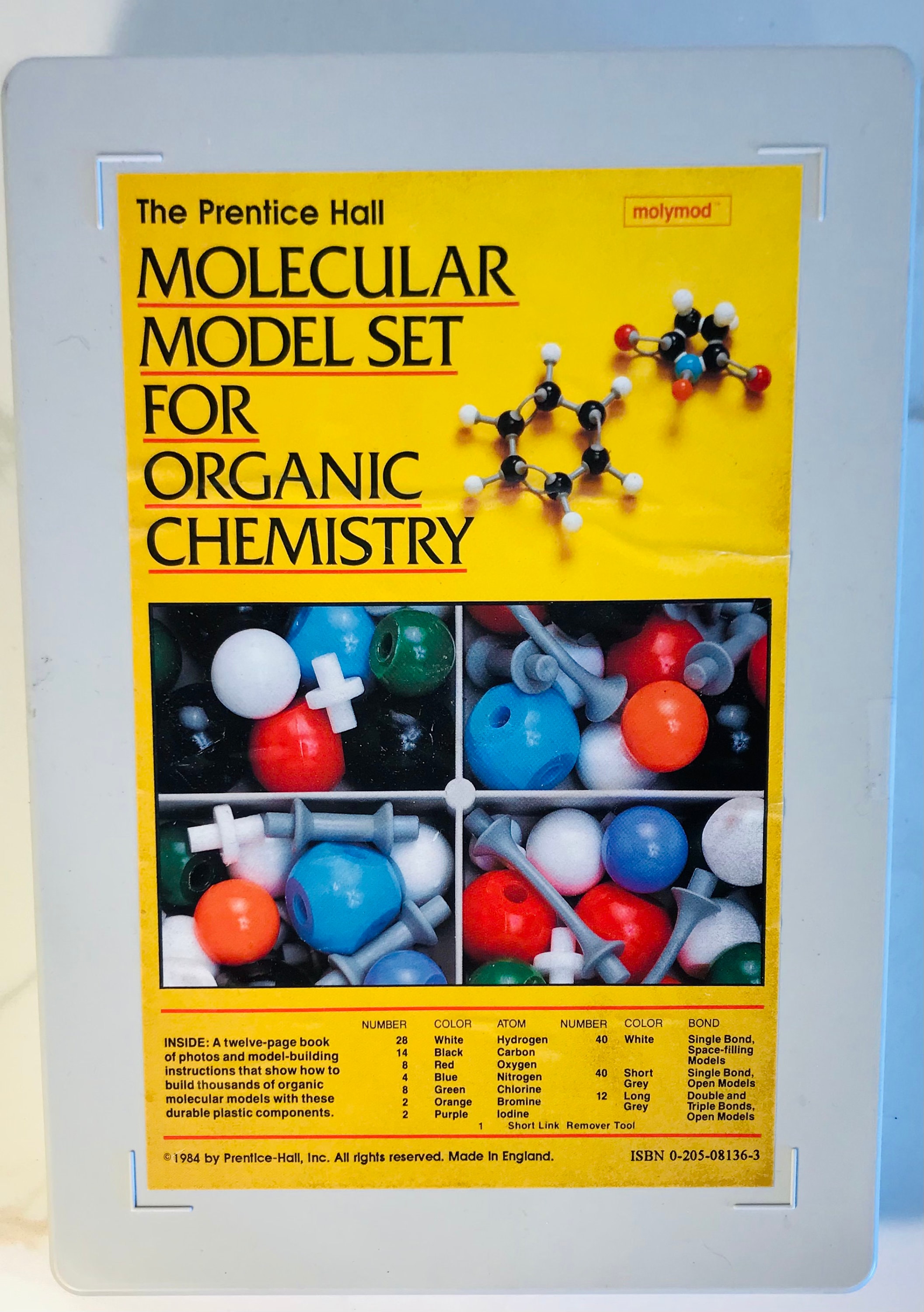 Vintage Prentice Hall Molecular Model Set for Organic Chemistry 1984 ...