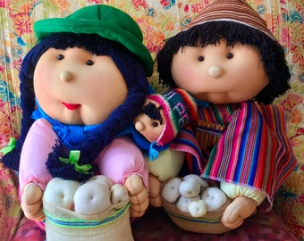 Peruvian Handmade Dolls, Folk Art Dolls 7 Tall - Etsy
