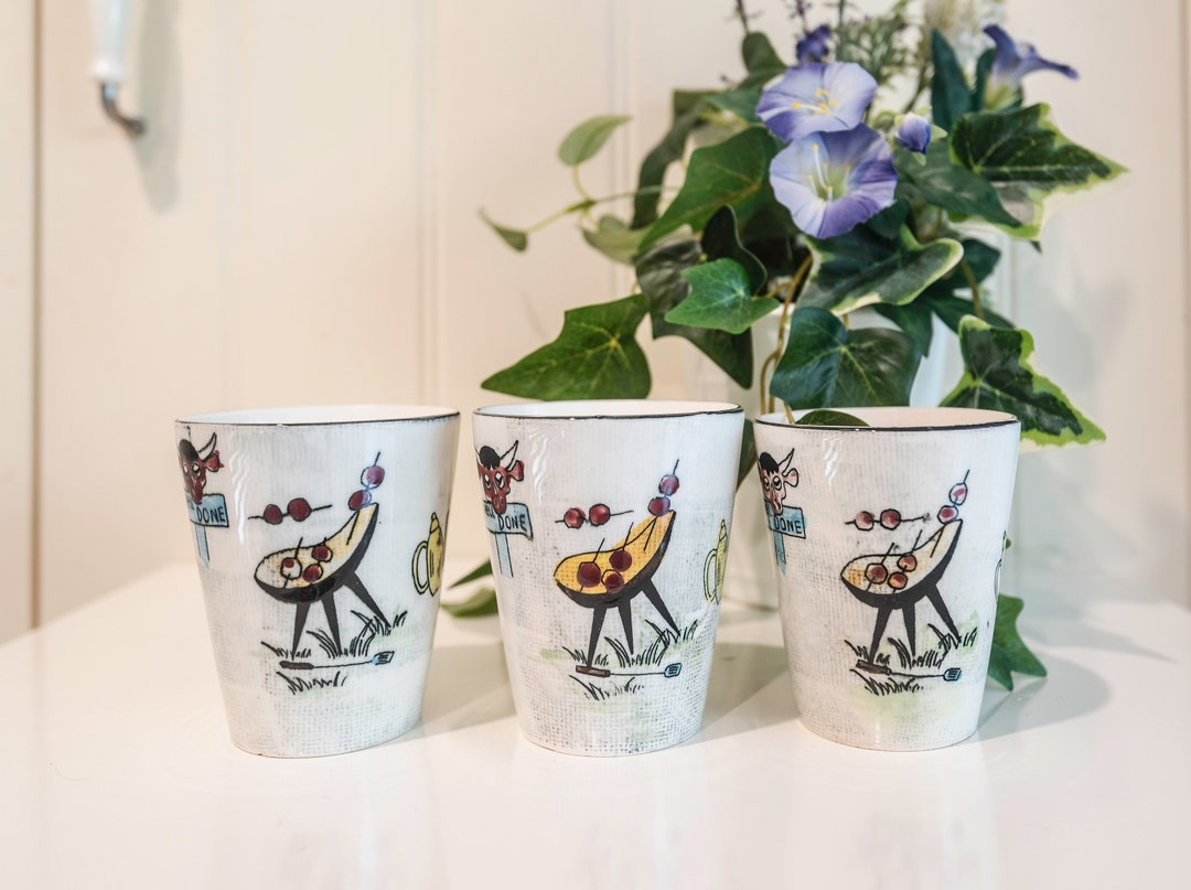 Vintage Royal Sealy Style Beakers X 3 With BBQ Theme C.1950's - Etsy