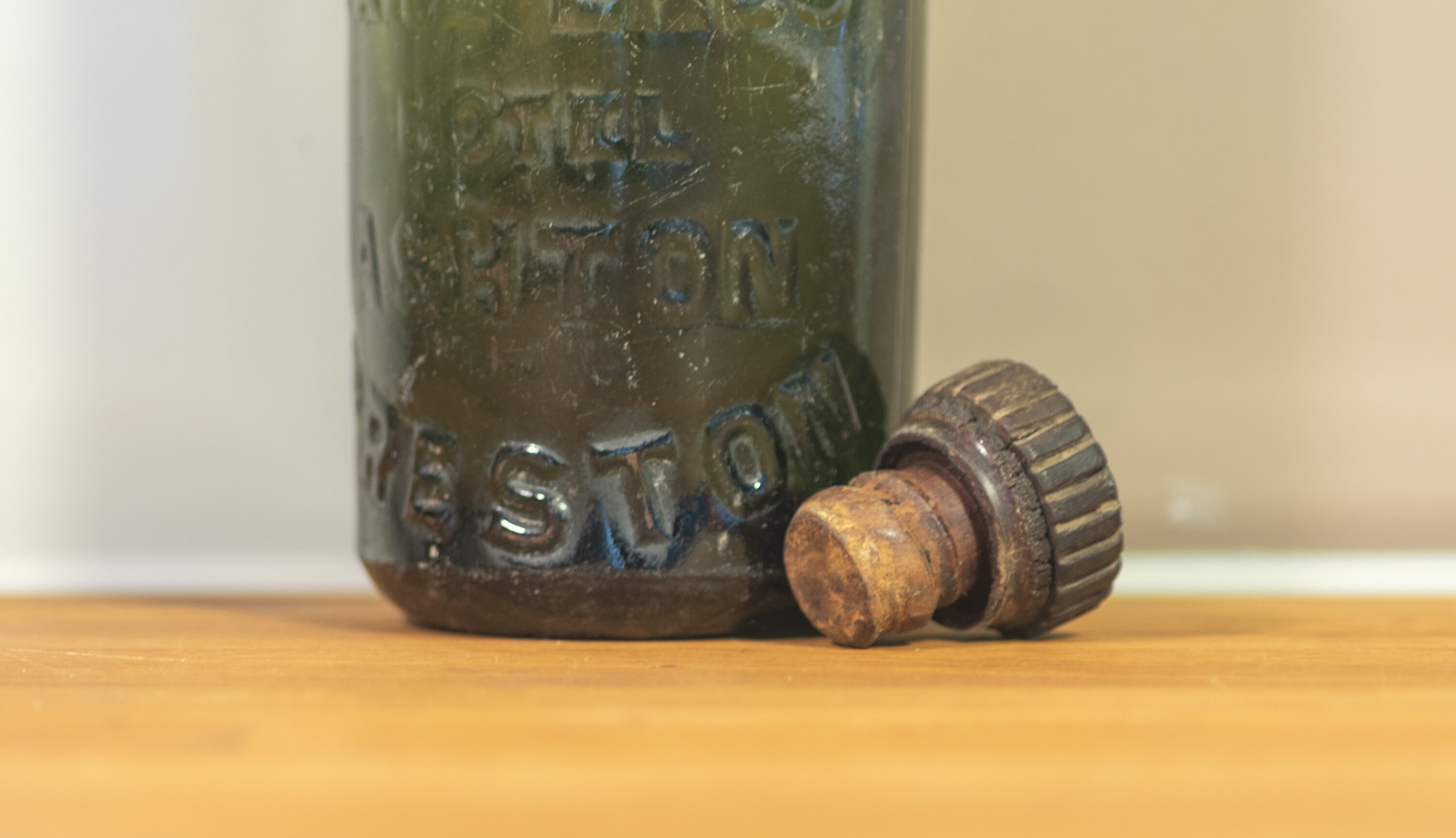 Antique Pre 1892 Green Glass Bottle With Screw Thread Lid, Made by ...