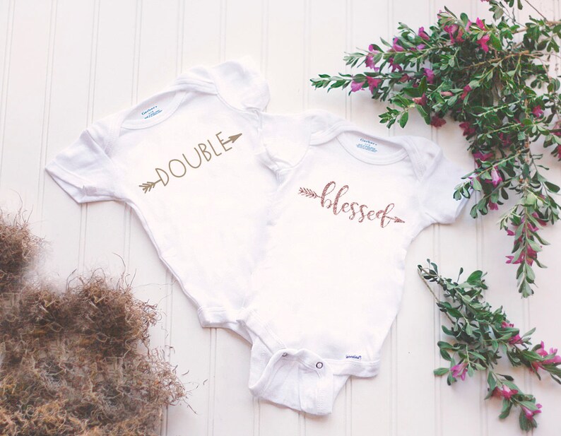 Double Blessed Twin Onesies® - Twins Blessed Outfits, #blessed Onesies ...
