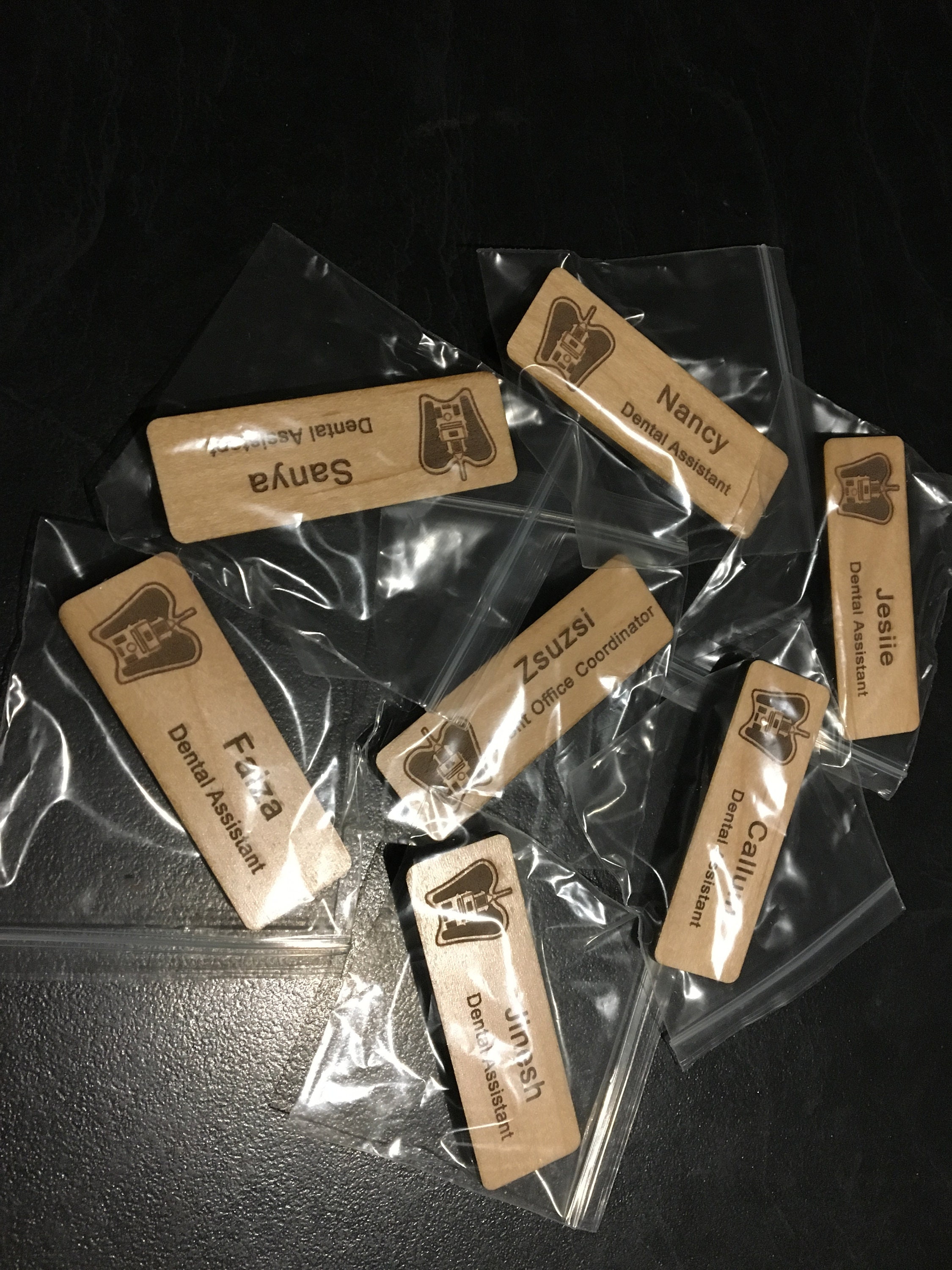 74x24x3mm Timber Staff Name Tags, Name Badges, Clip on Tags, Magnetic ...