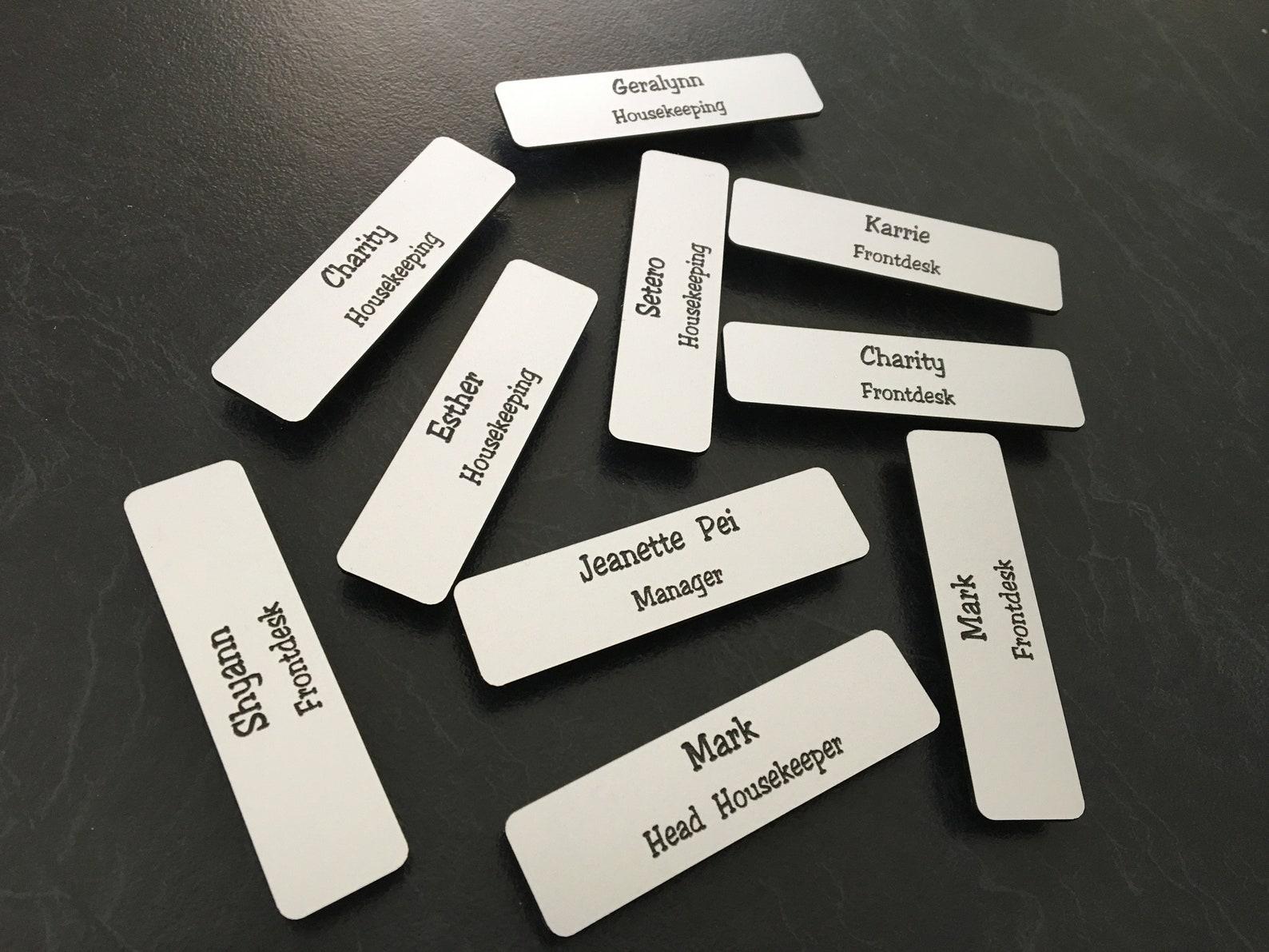 75 x 20 x 1.6 mm Rectangle Staff Name Tags Custom Laser | Etsy