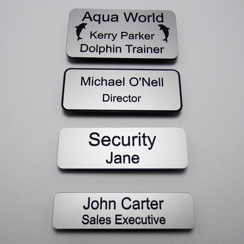75 X 20 X 1.6 Mm Rectangle Staff Name Tags, Custom Laser Engraving ...