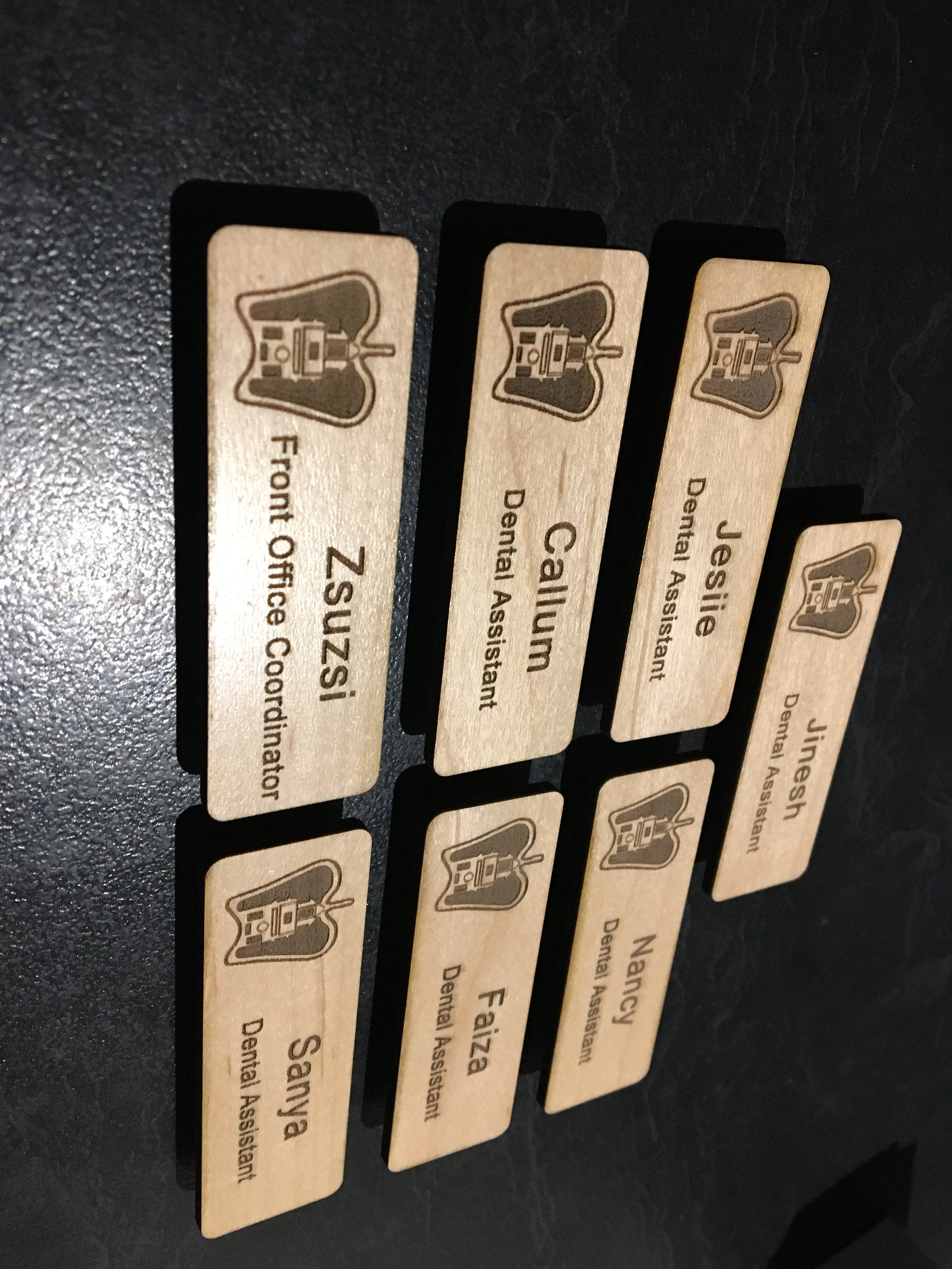 80x30x1.6mm Rectangle Metallic Staff Name Tags, Two Tone Metallic ...