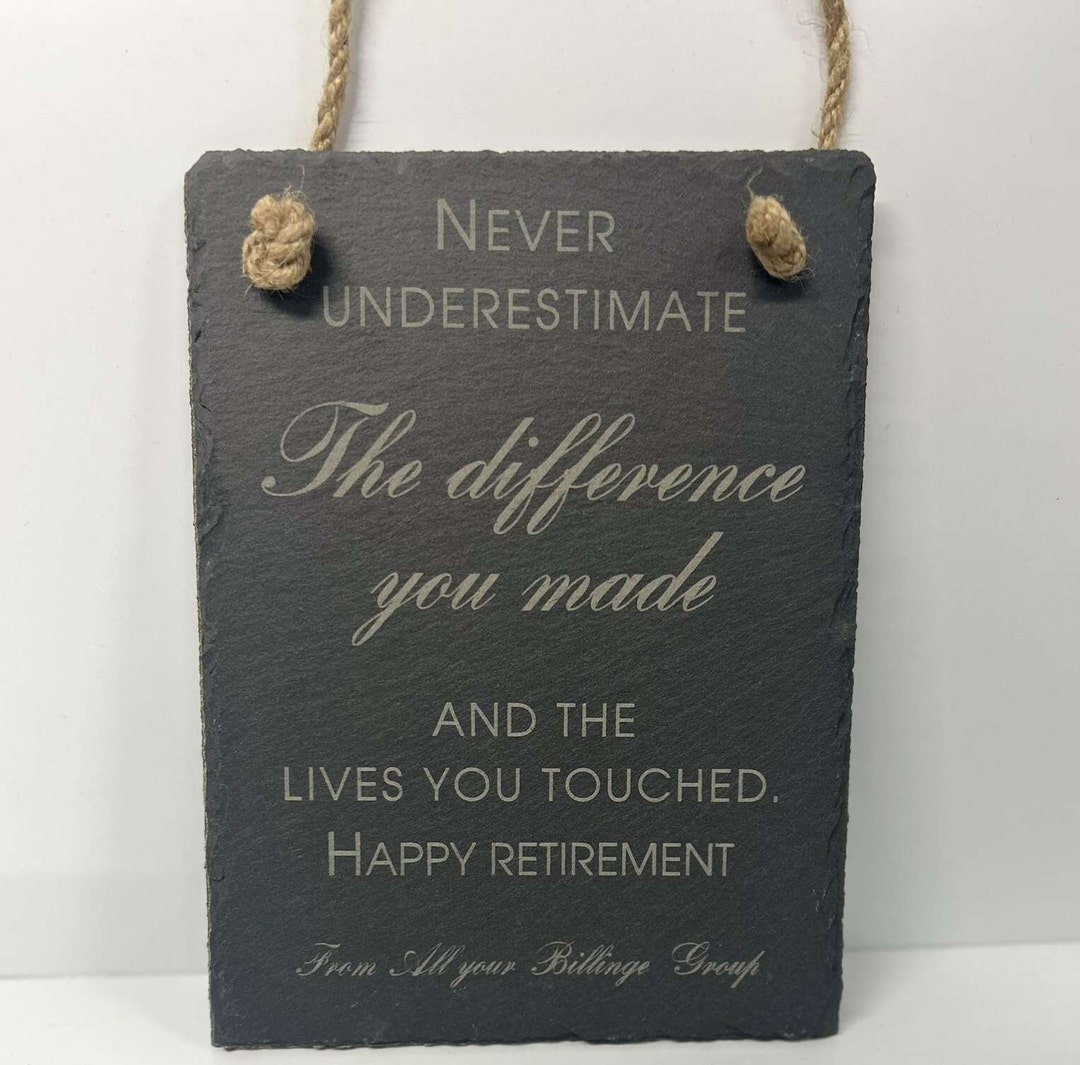 Personalised Retirement Slate Sign Perfect Gift for A Newly Retired Co ...