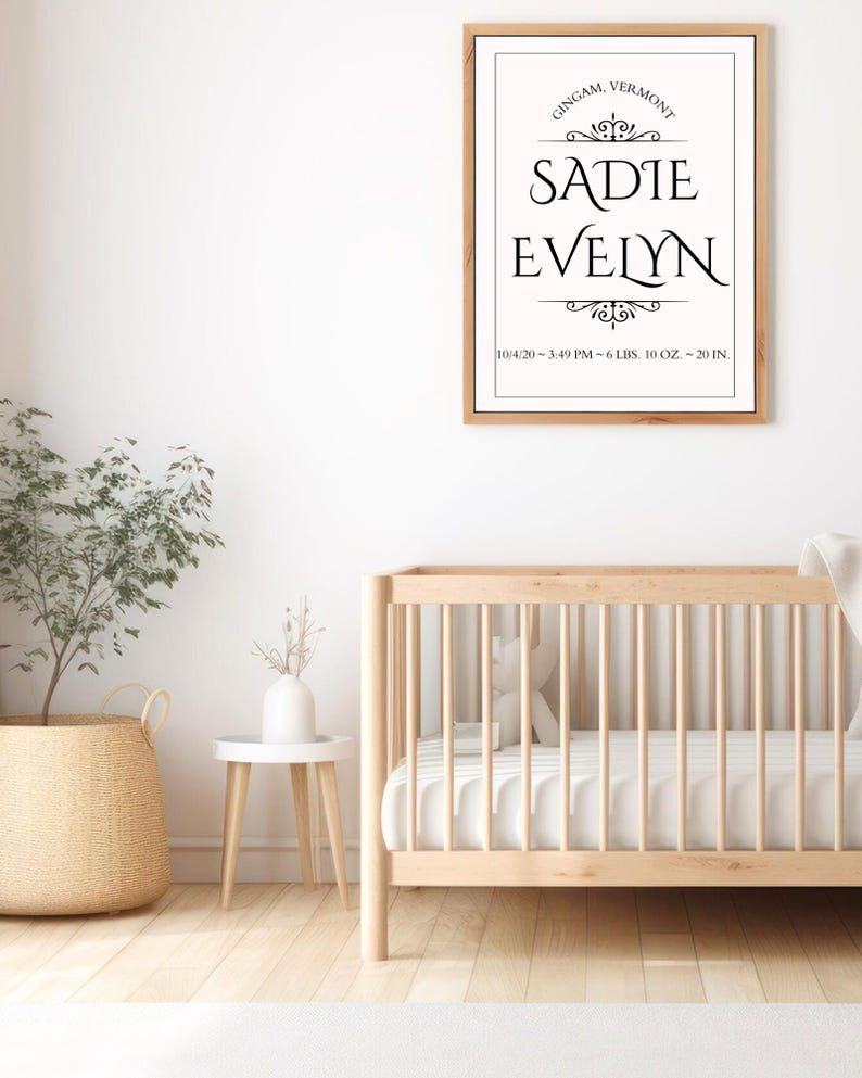 The Sadie | Custom Baby Name | Personalized Nursery Room Wall Decor ...