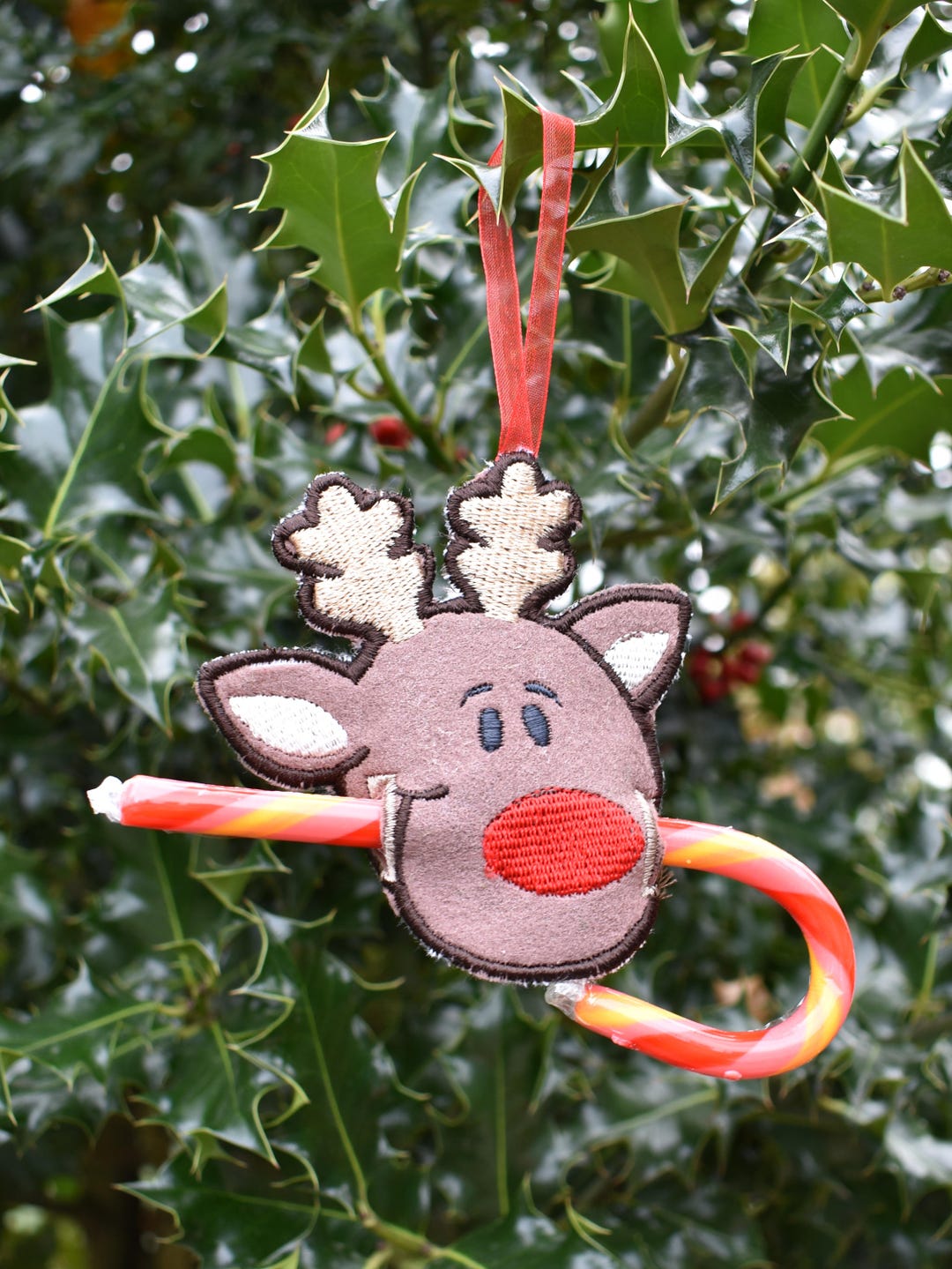 Rudolph Candy Cane Holder - Etsy