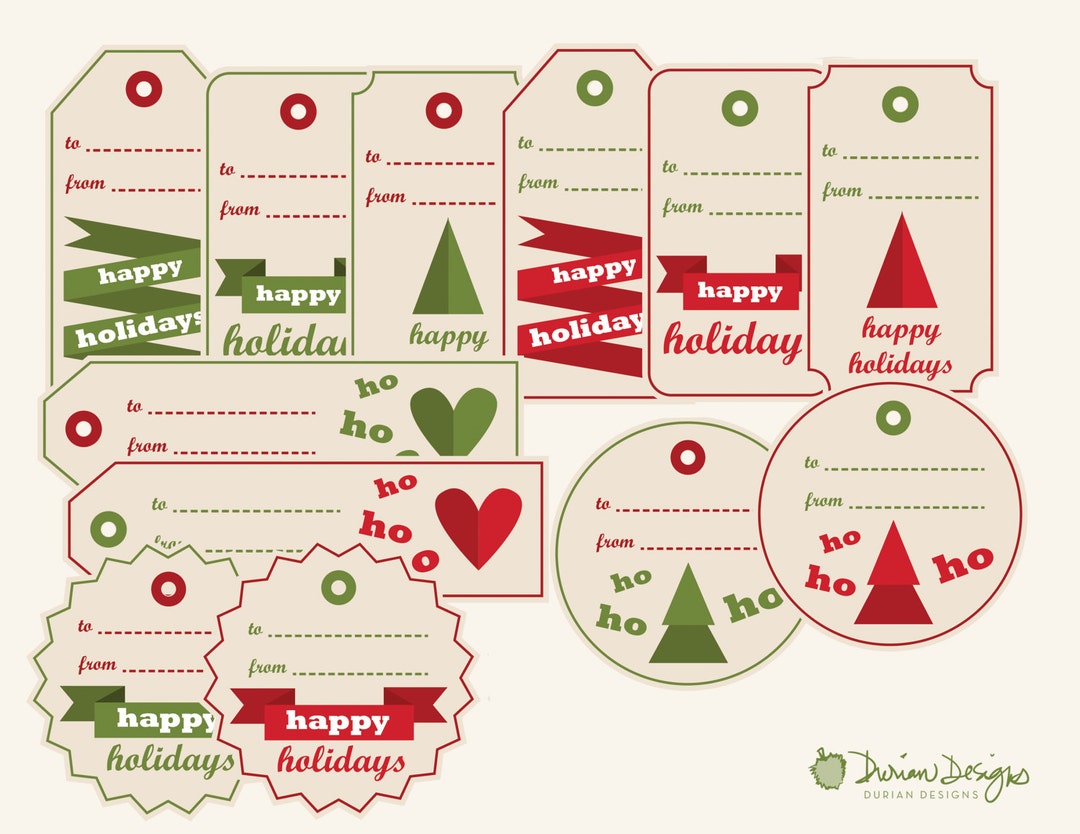 Christmas Gift Tags Clip Art Commercial Use, Printable Labels, to From ...