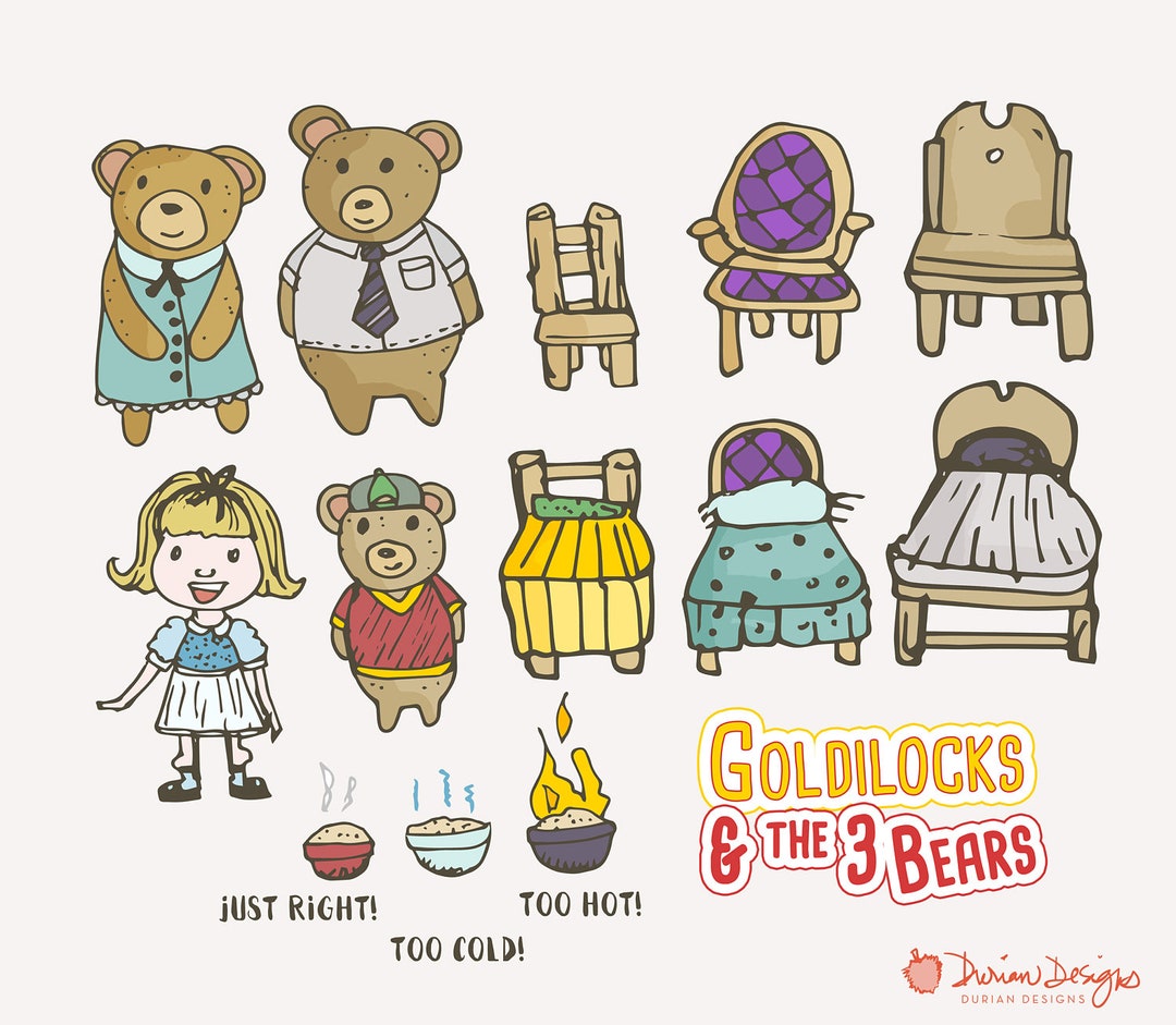 Goldilocks & Three Bears Clipart Commercial Use, Fairytale Clip Art ...