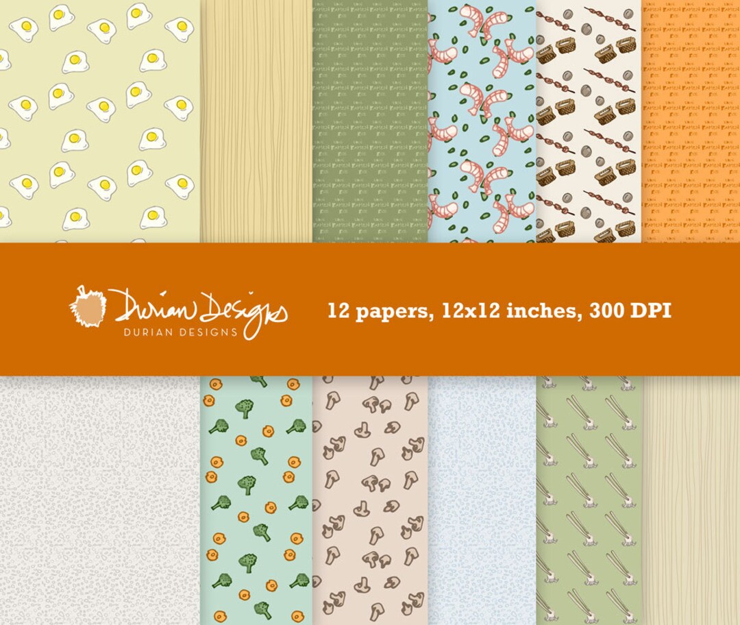 Japanese Noodle Digital Paper, Commercial Use, Ramen, Udon Rice Bowls ...