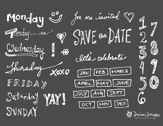 Save the Date Calendar Dates Handwriting Text Overlay - Etsy