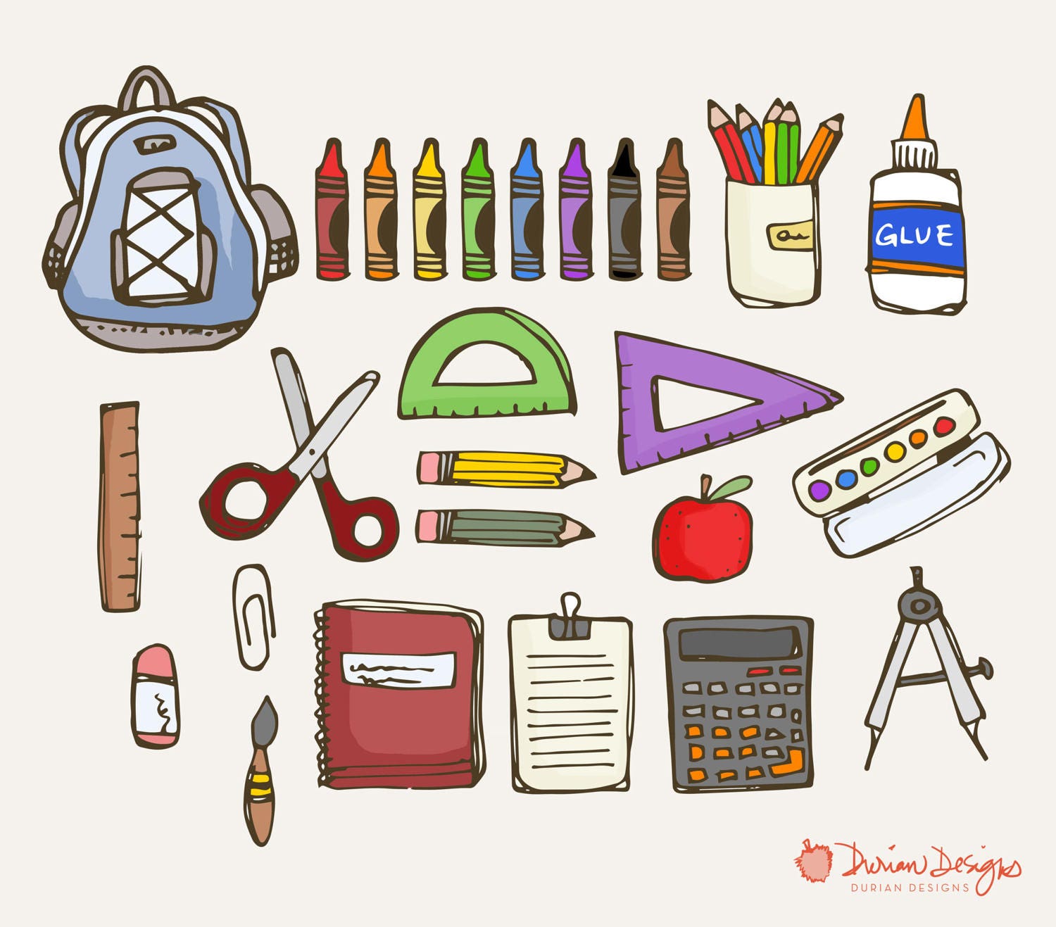 Clip Art School Supplies