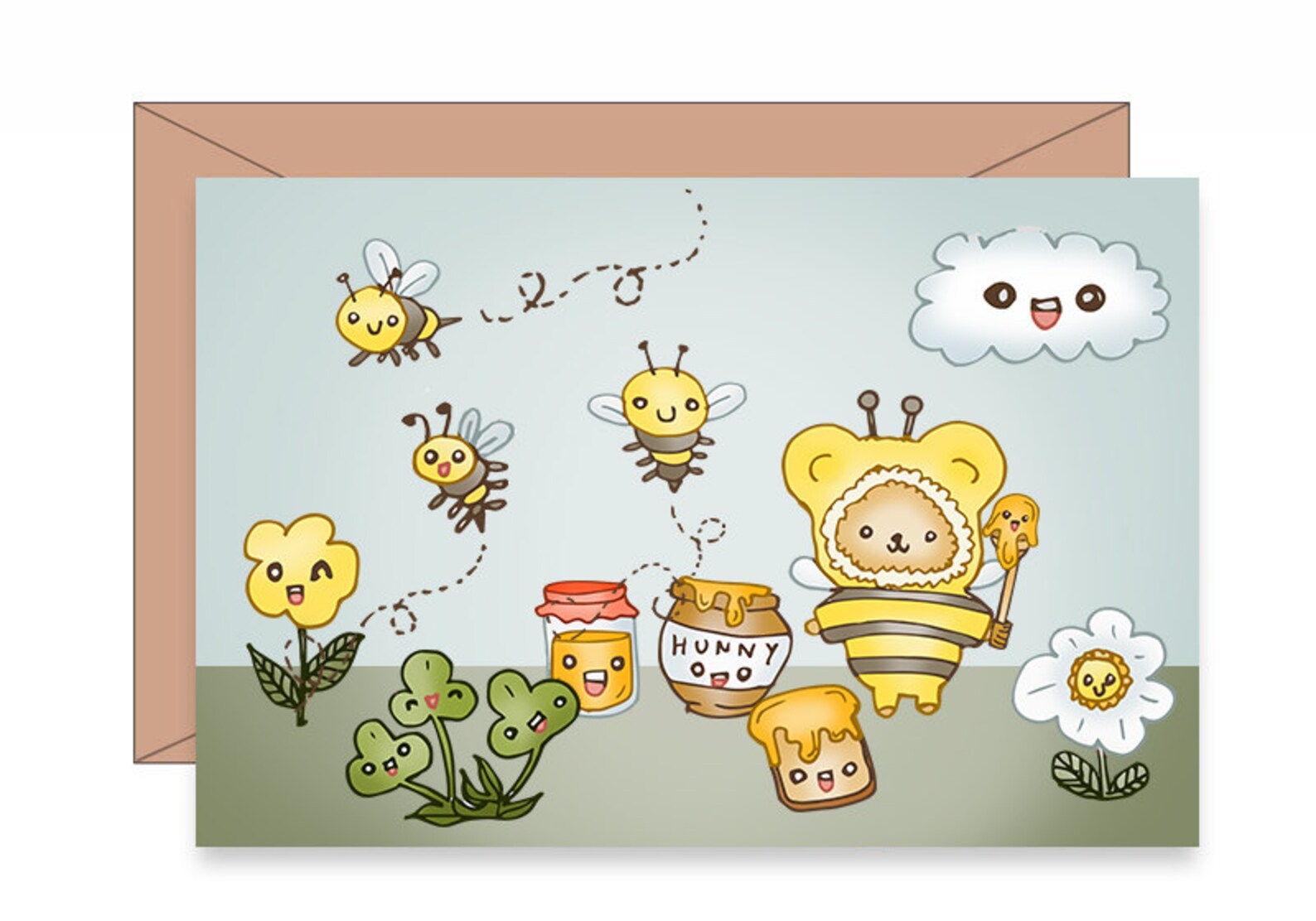 Honey Bear and Bees Clip Art Commercial Use, Cute Bumblebees Honeybees ...